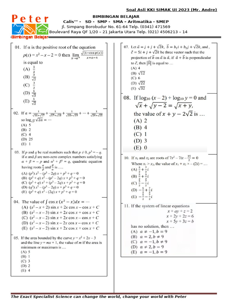 Soal Asli Kki Simak Ui 2023 | PDF