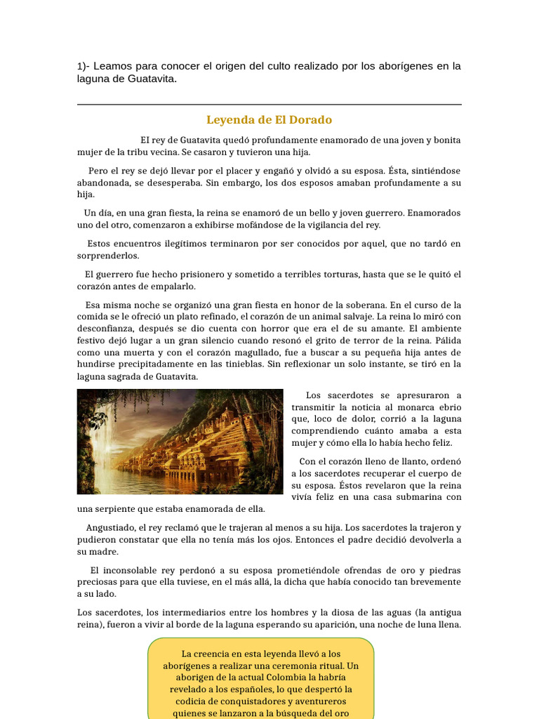 La Leyenda de El Dorado en Colombia | PDF
