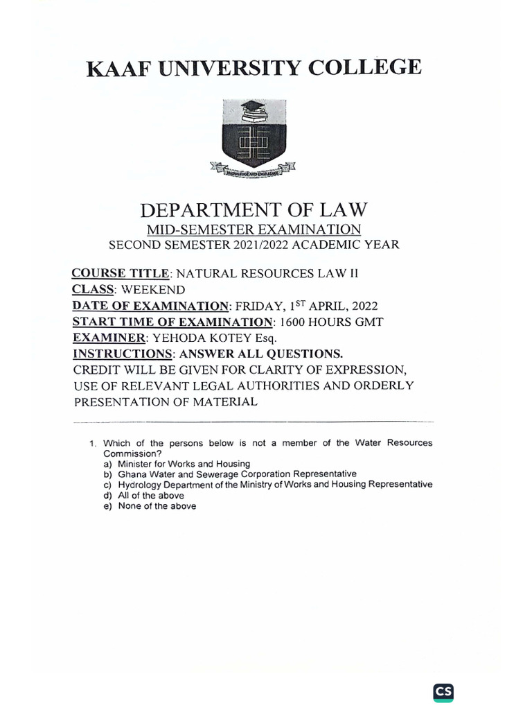 Natural Resource Law II | PDF