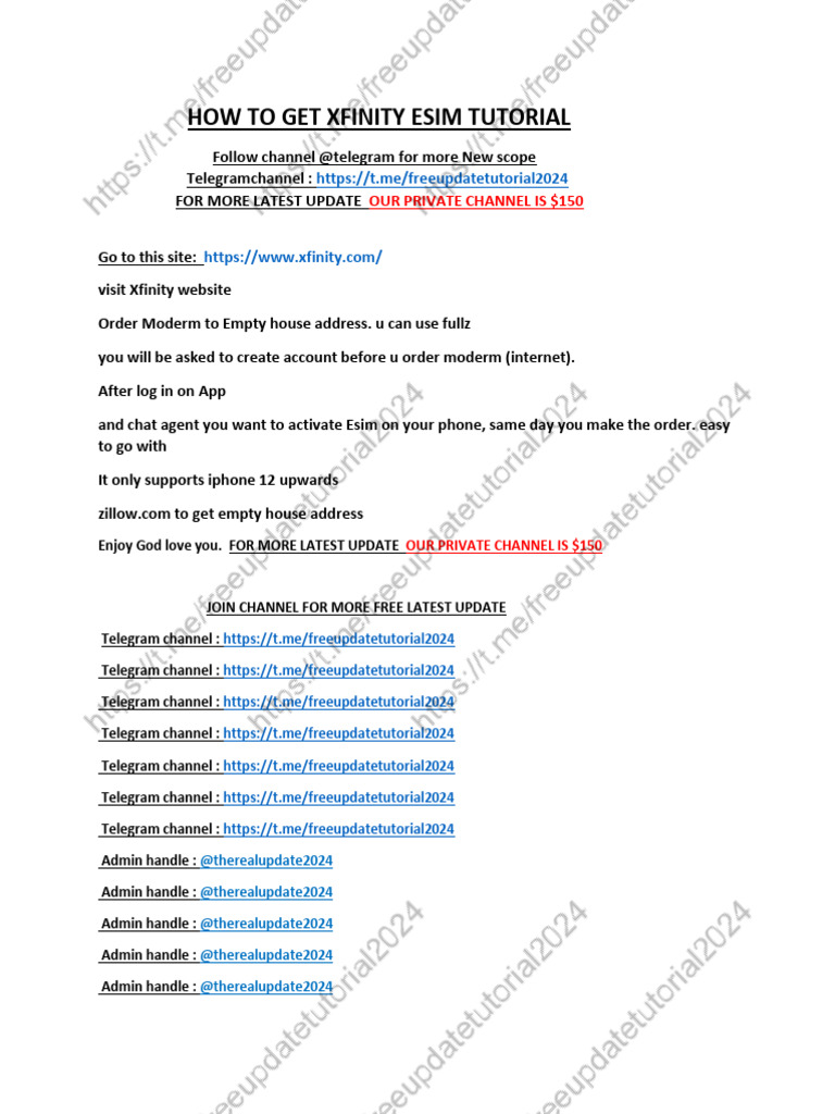 Xfinity eSIM Activation Guide | PDF