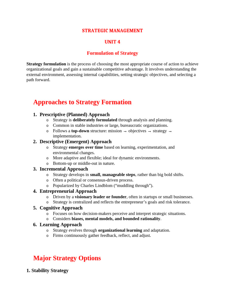 Strategy Formulation in Management | PDF | Strategic Management | Entrepreneurship
