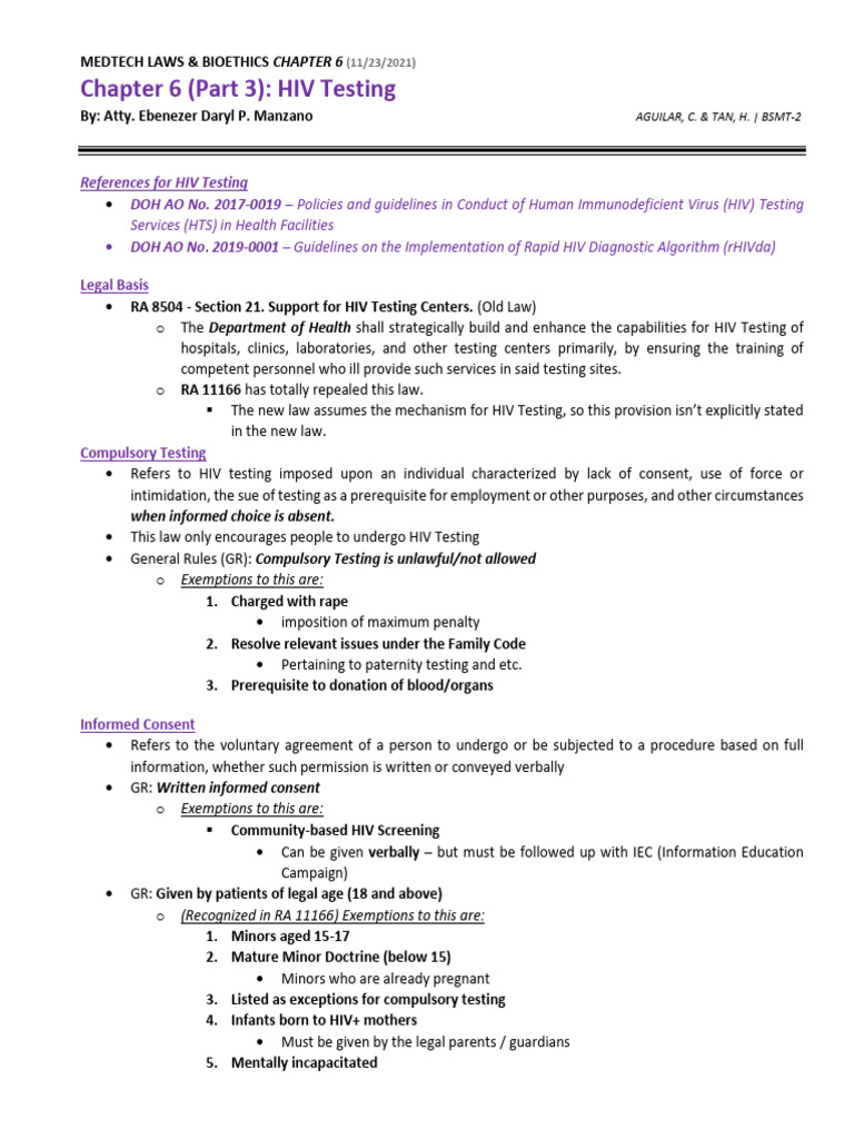 HIV Testing Guidelines and Legal Framework | PDF | Diagnosis Of Hiv ...