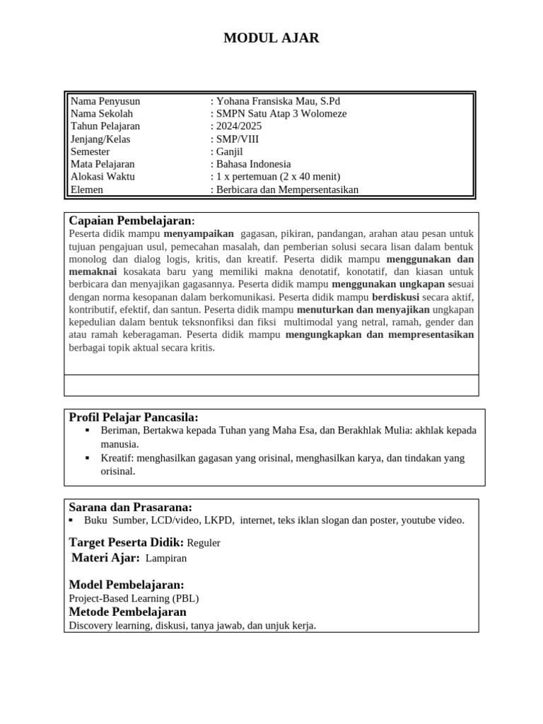 Modul Ajar PPG Ama | PDF
