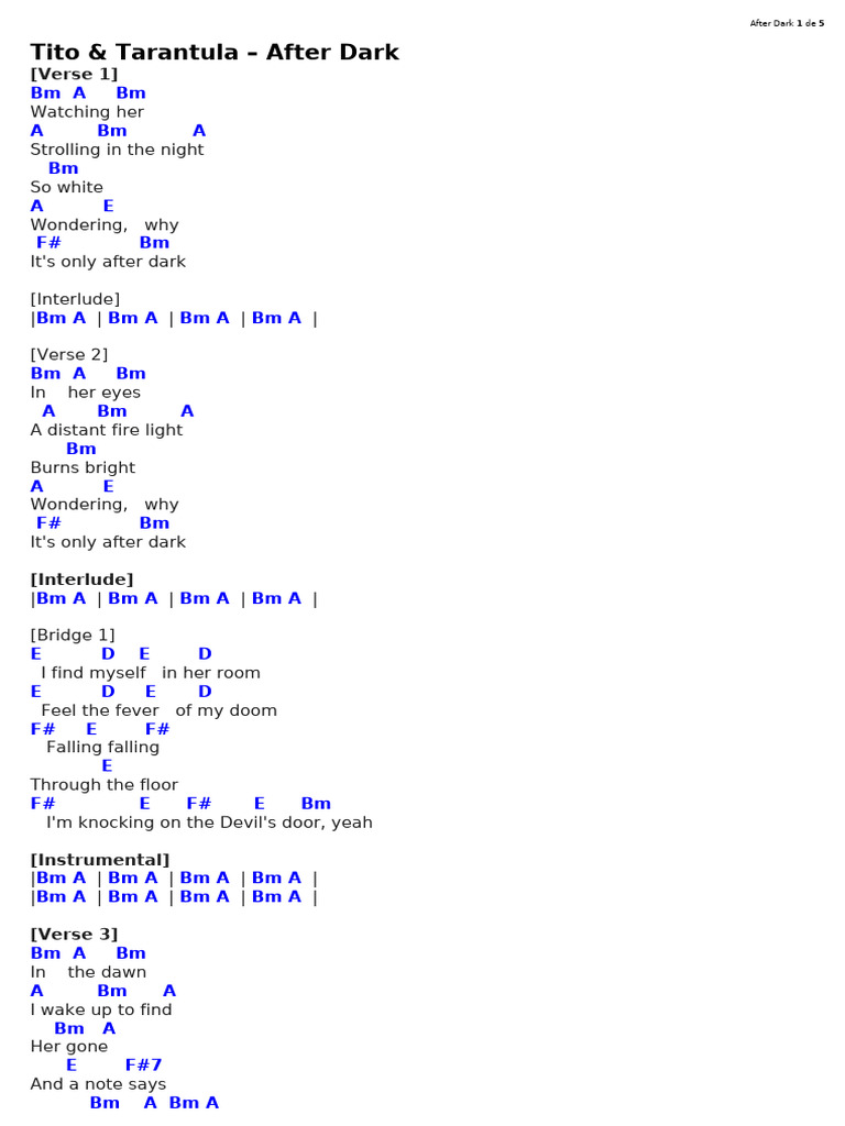 Tito & Tarantula - After Dark | PDF