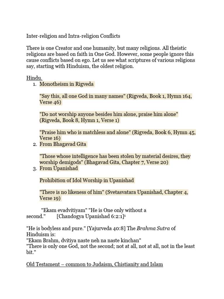 Inter Religion and Intra Religion Confli | PDF | Guru | Religious Faiths