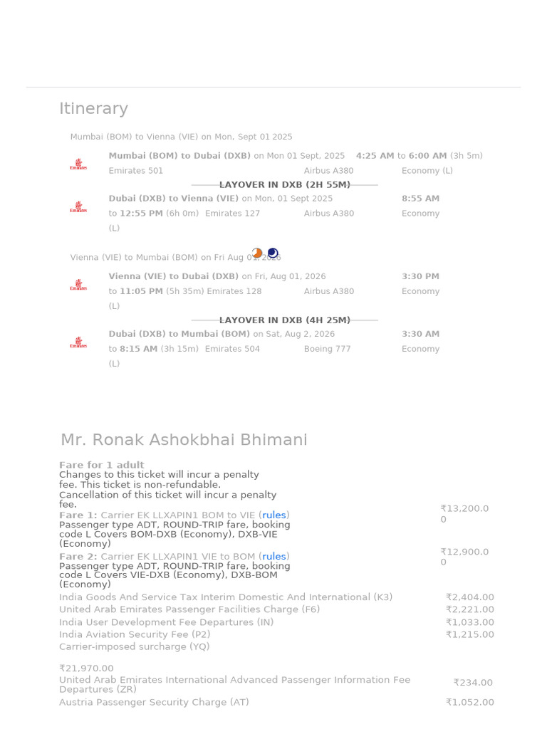 Jibin Ticket | PDF | Emirates (Airline) | Transport