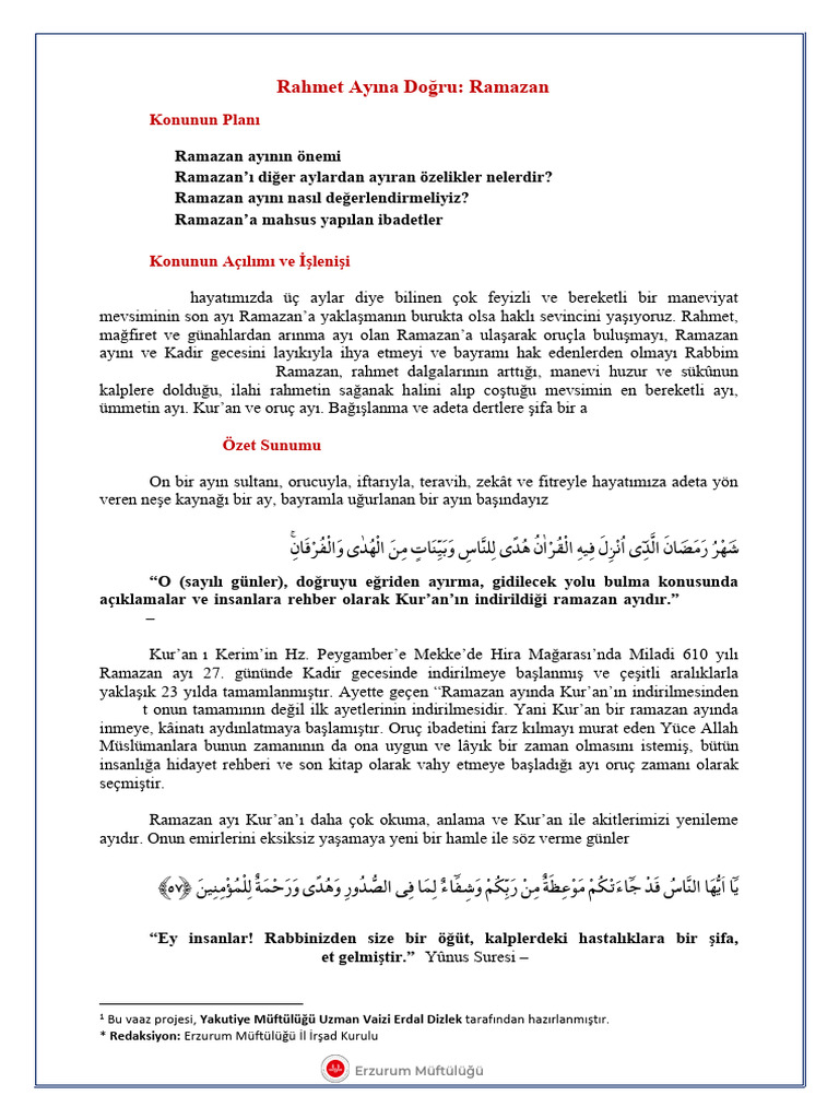 14 Rahmet Ayına Doğru Ramazan - Erdal Dizlek | PDF