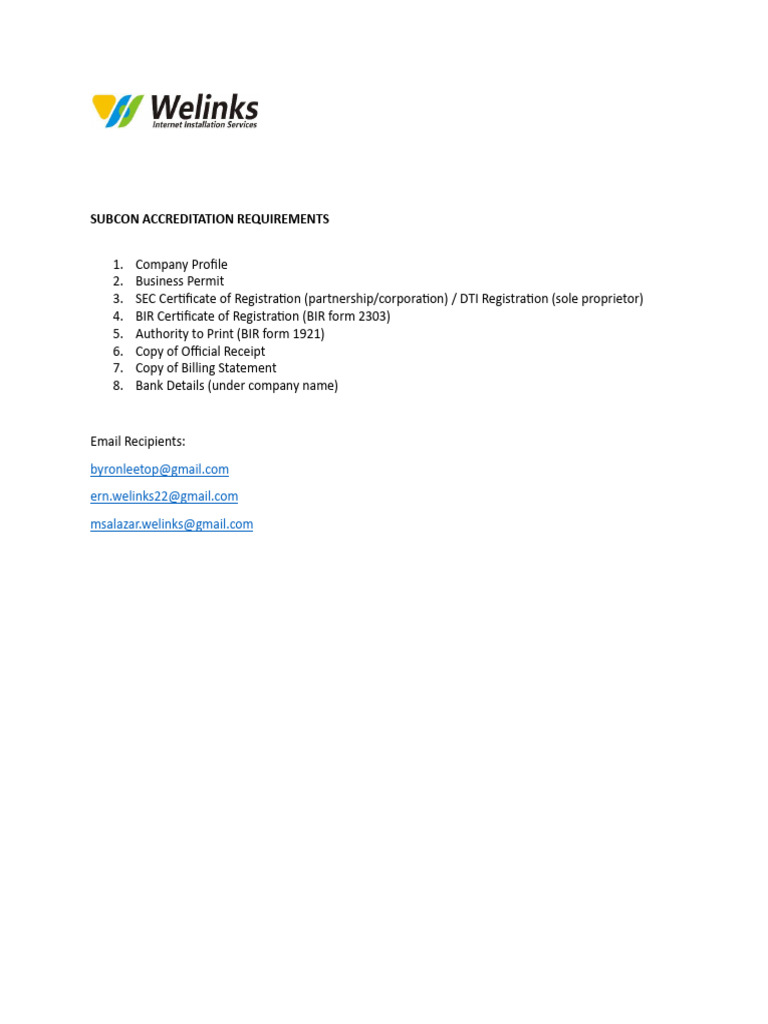 SubCon Accreditation | PDF