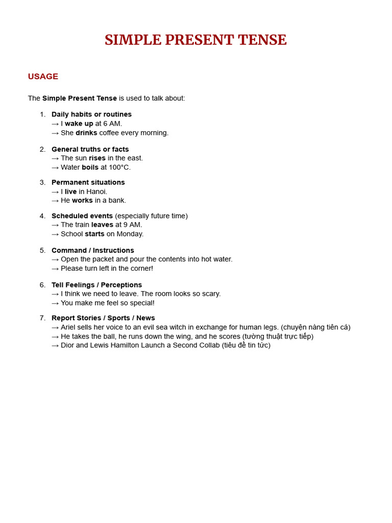 (w03) Simple Present Tense | PDF | Syntax | Language Mechanics