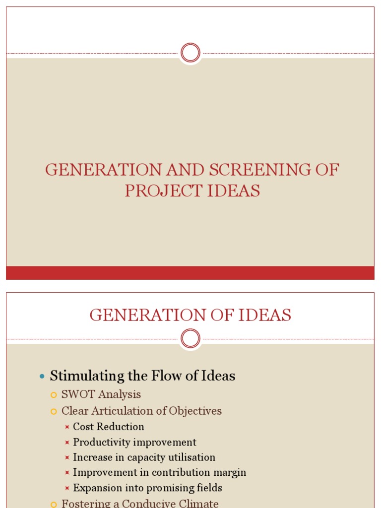 Project Idea Generation & Screening | PDF | Economic Growth | Exports