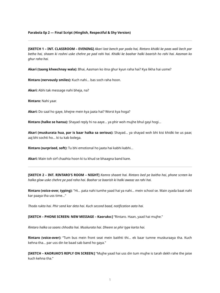 Parabola Ep2 Script 7 | PDF