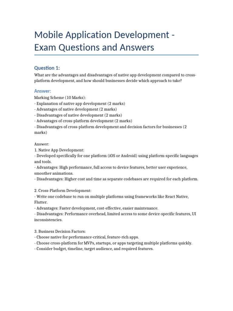 Mobile App Development Q&A Guide | PDF | Mobile App | Accelerometer