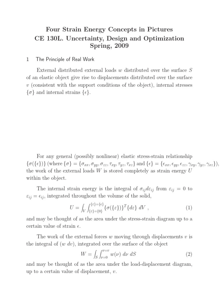 Four Strain Energy Concepts in Pictures - Duke | PDF | Deformation ...