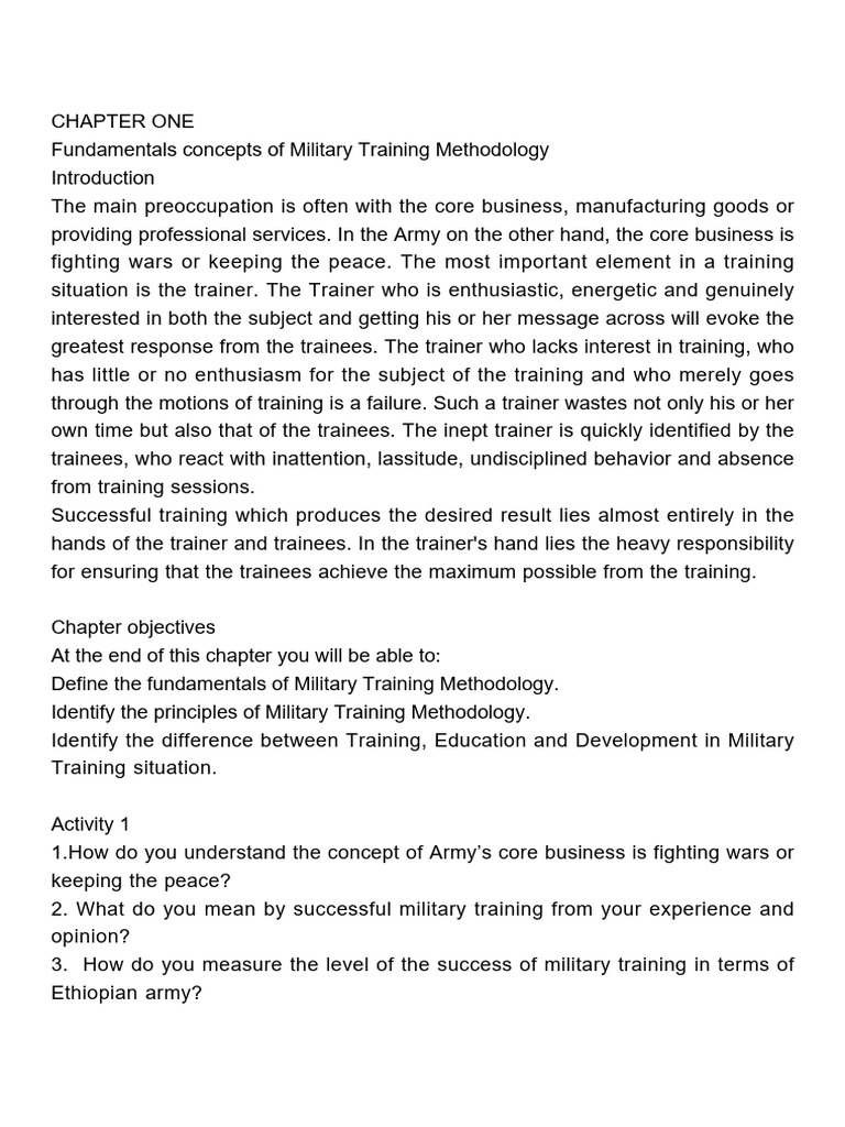 Military Training Methodology Essentials | PDF | Non Commissioned ...