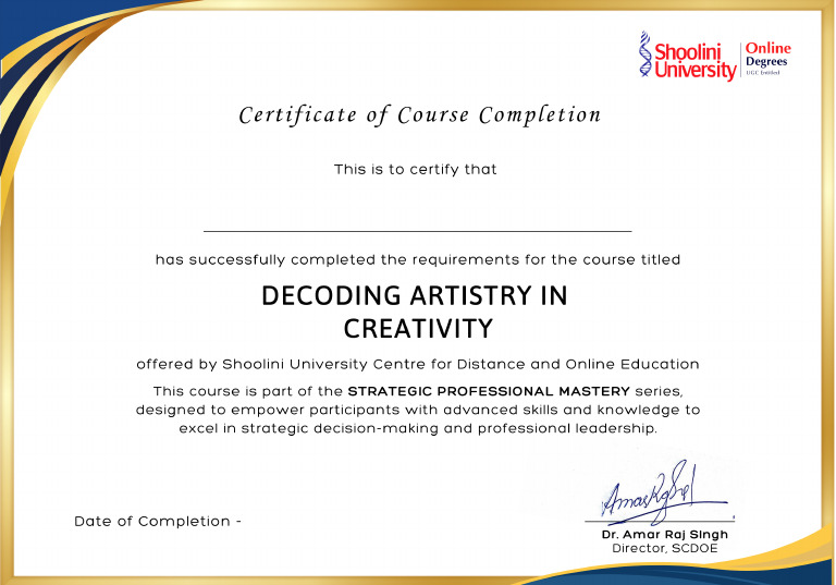 Certificate - of - Completion Decoding Artistry in Creativity | PDF