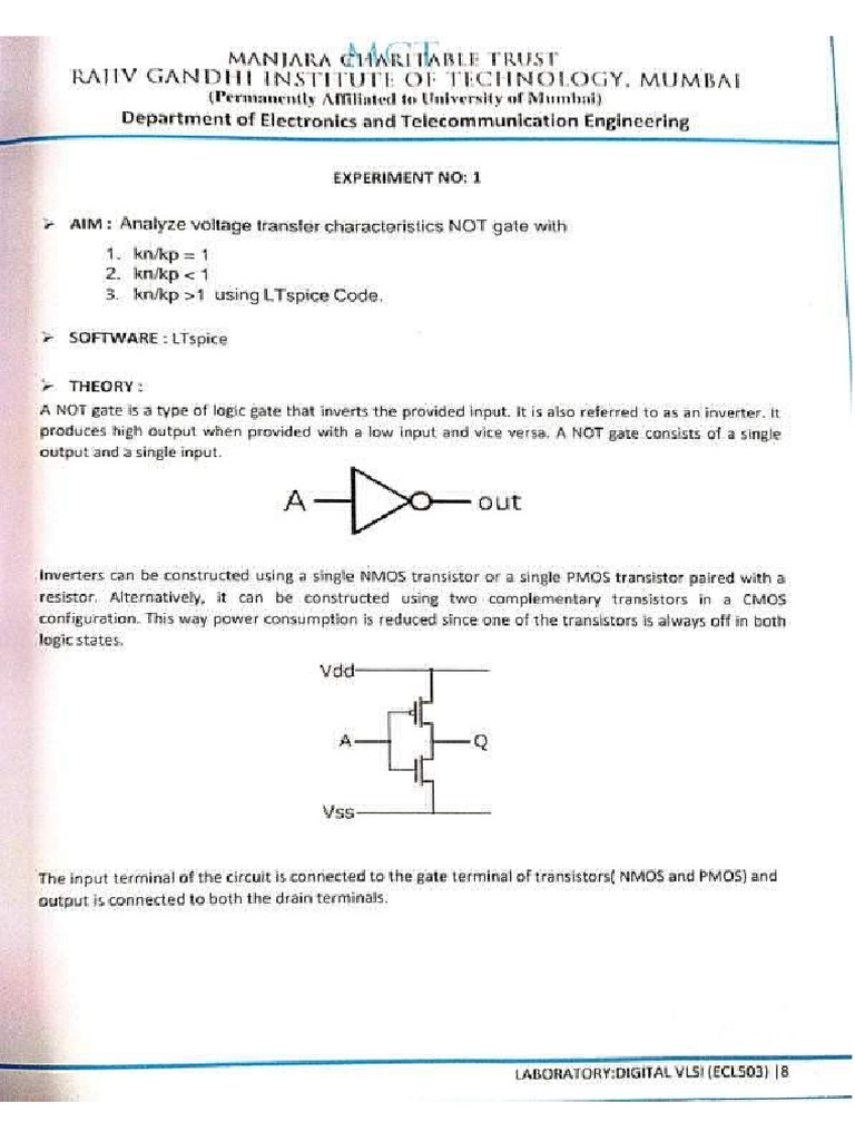 DVLSI Experiments Compressed | PDF