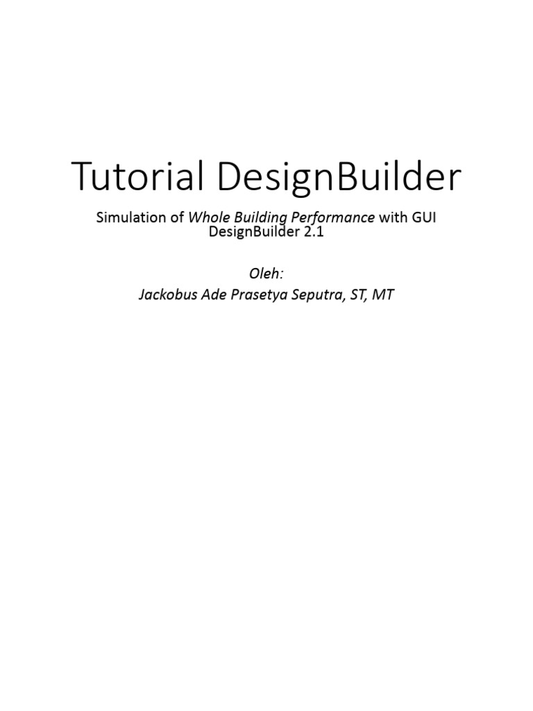 DesignBuilder Tutorial Overview | PDF | Simulation