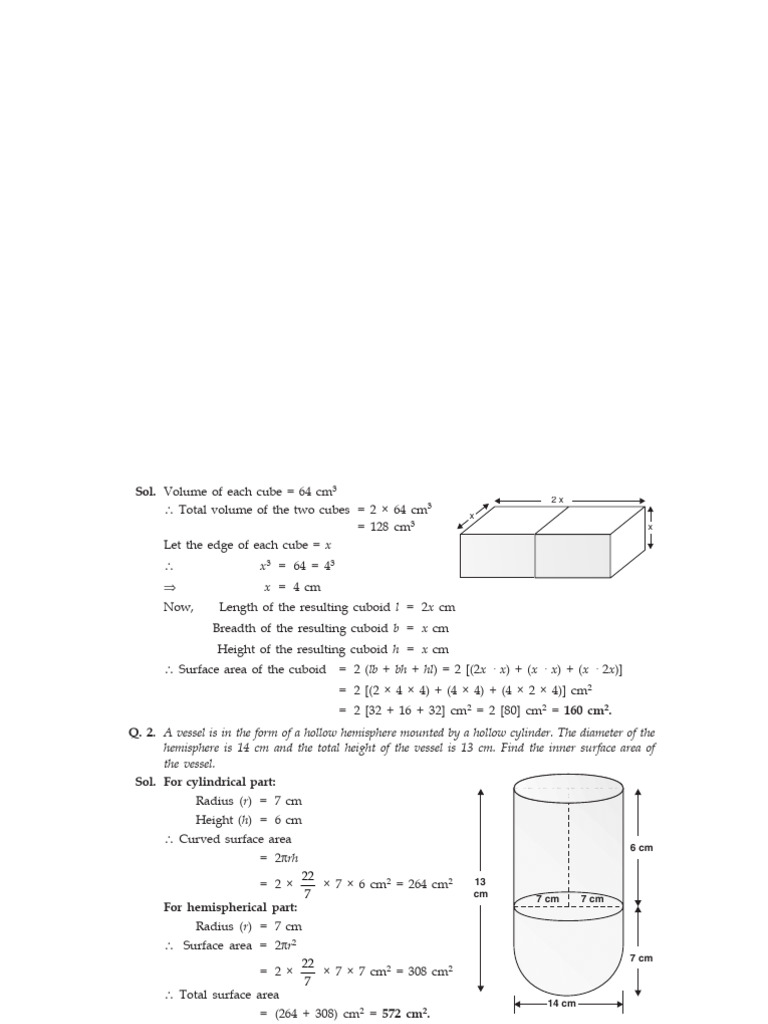 Surface Area and Volumes Mcq2 | PDF | Sphere | Volume