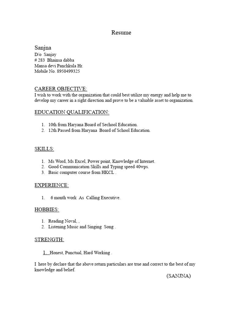 CV Sanjna 1212 | PDF