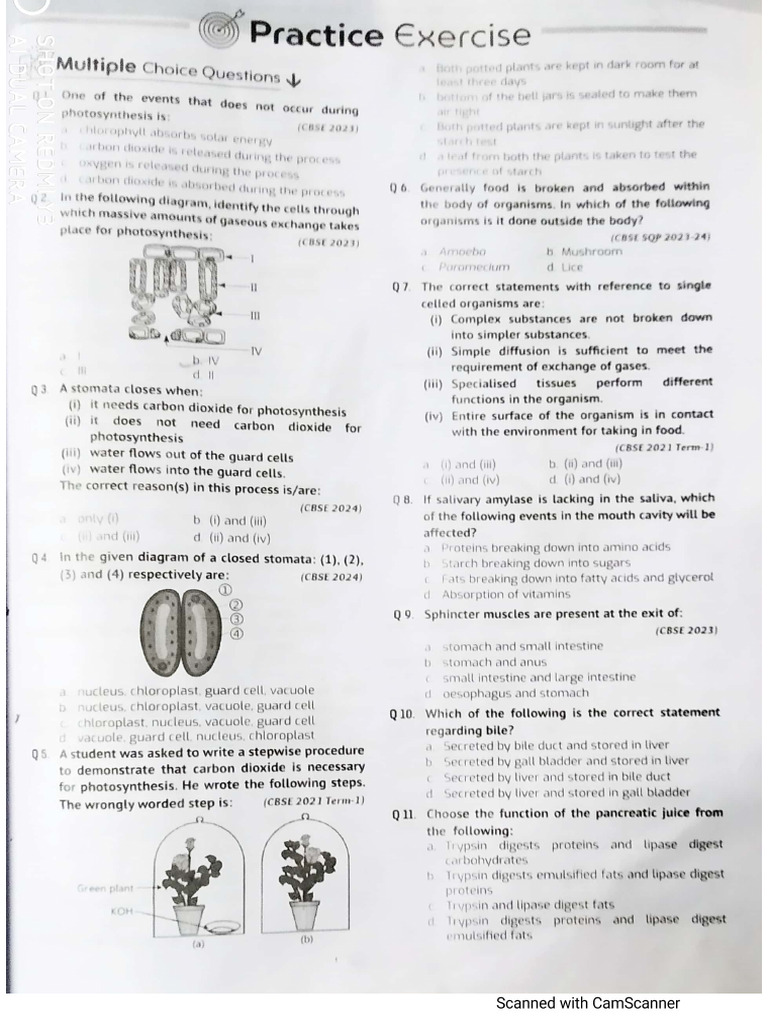 Class - 10th Biology (MCQ) | PDF