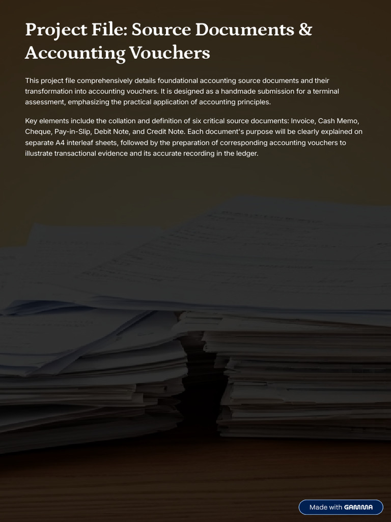 Project File Source Documents and Accounting Vouchers | PDF | Cheque ...