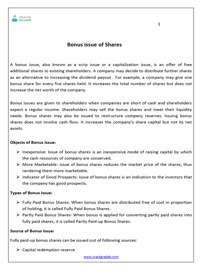 Bonus Issue Lyst5971 | PDF | Dividend | Share (Finance)