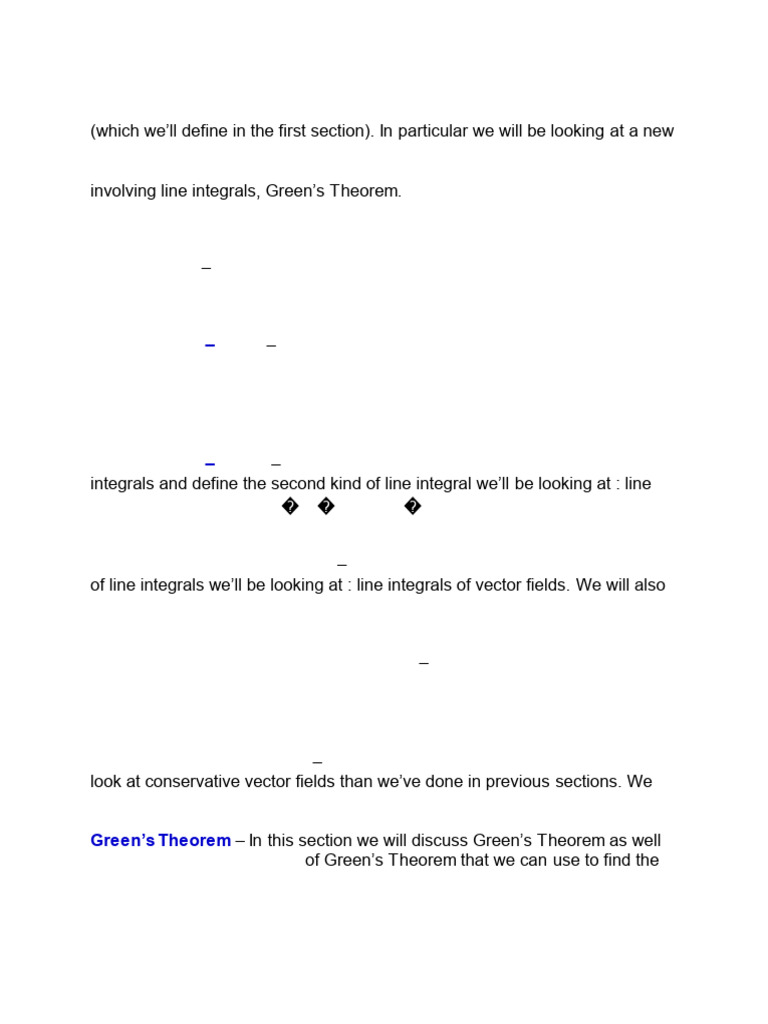 Line Integrals and Green Theorem | PDF | Integral | Mathematical Objects