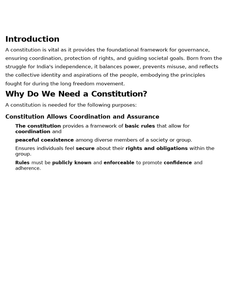 Constitution - Why and How - Class 11 Political Science | PDF ...