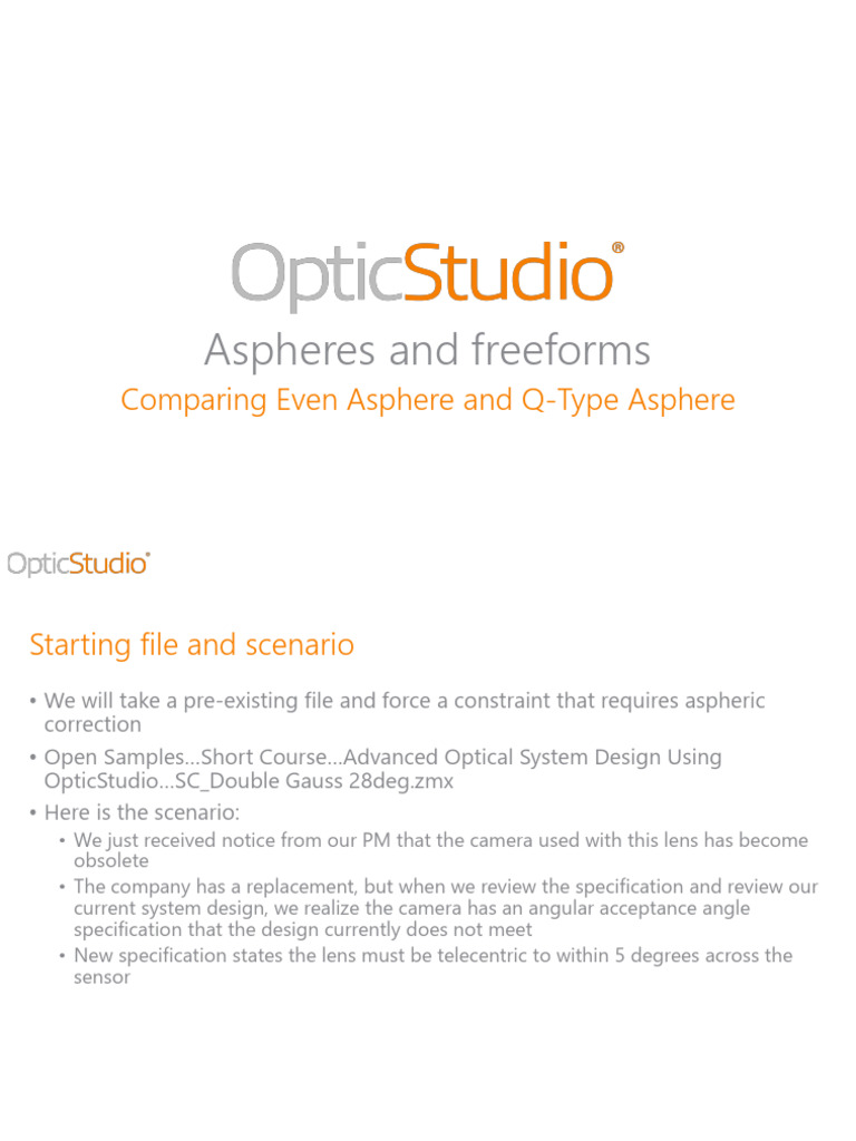 Even Asphere vs Q-Type Asphere Design | PDF | Optics | Light
