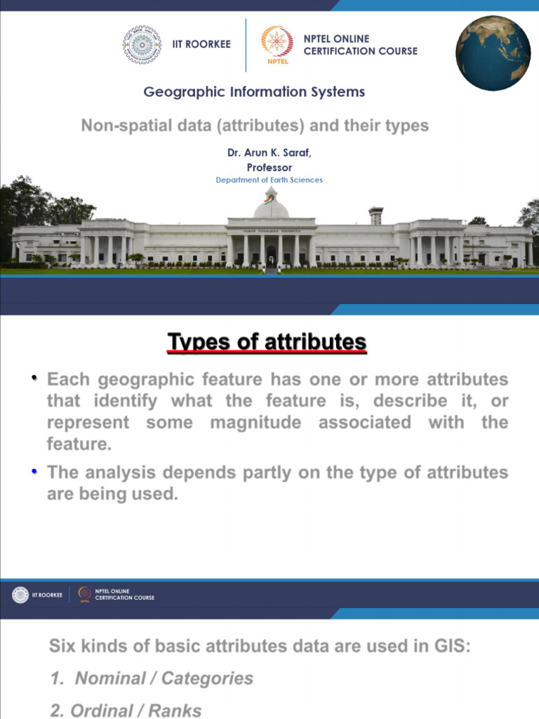 Week-2 Module-3 Non-Spatial Data (Attributes) and Their Types | PDF ...