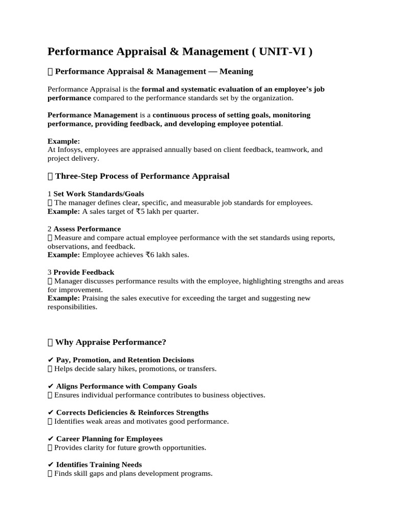 Performance Appraisal Unit 6 Pdf Performance Appraisal