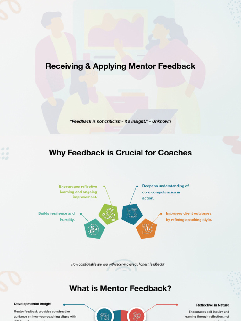 Receiving & Applying Mentor Feedback | PDF | Mentorship | Behavior Modification