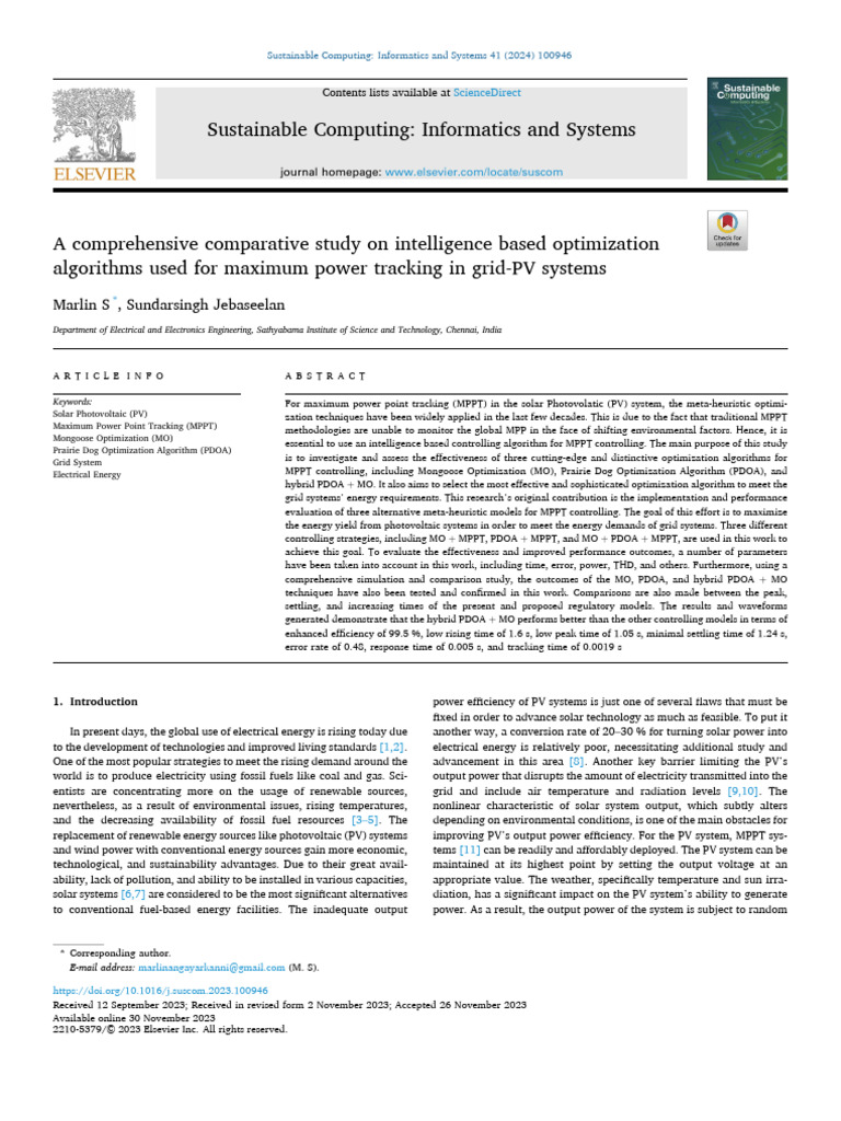 2.2024 - A Comprehensive Comparative Study On Intelligence Based Optimization Algorithms Used ...