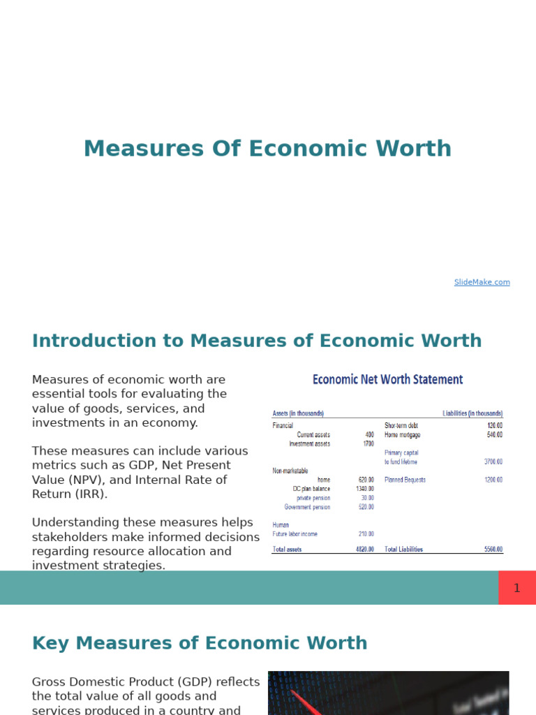 Measures of Economic Worth | PDF