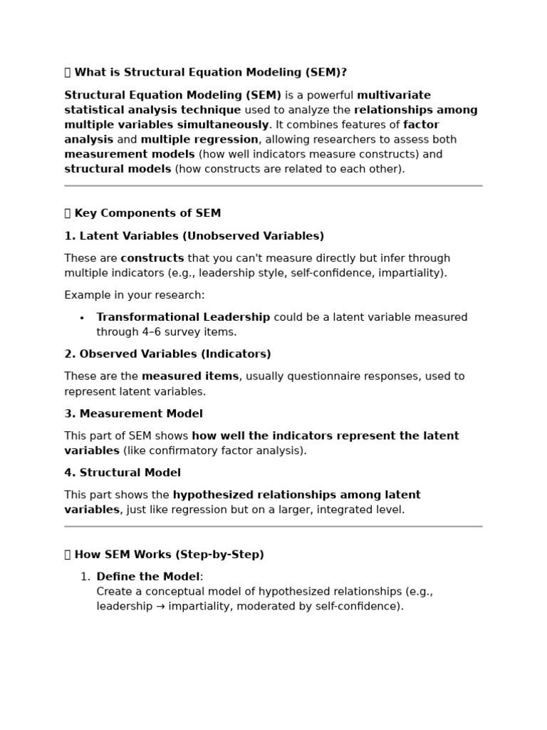 Understanding Structural Equation Modeling Pdf Structural Equation