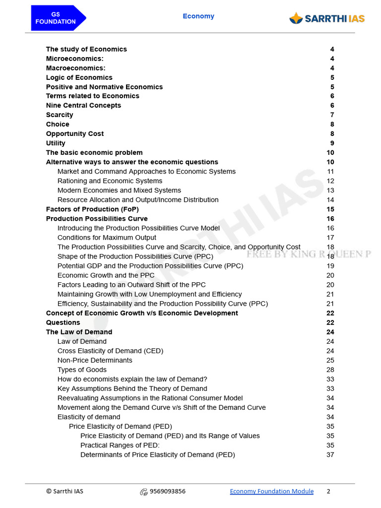 Syllabus For Economics | PDF | Economics | Demand