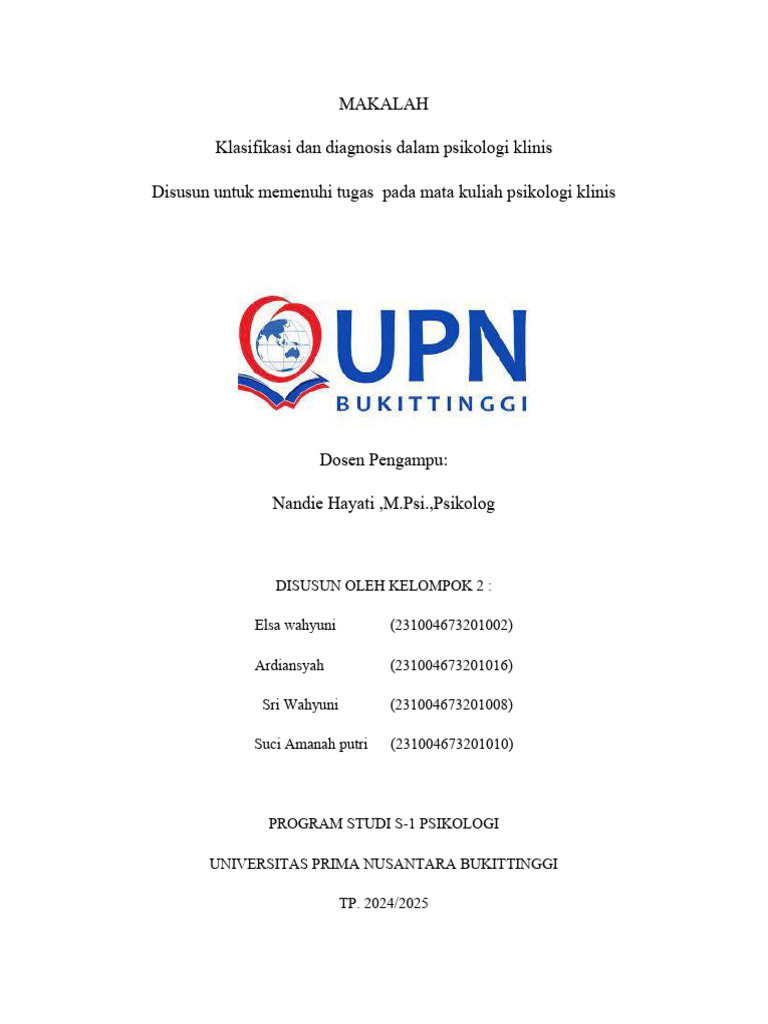 Makalah Psikologi Klinis | PDF