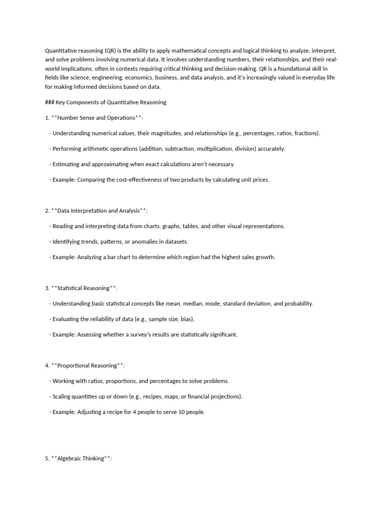 Introduction To Quantitative Reasoning | PDF | Data Analysis | Statistics