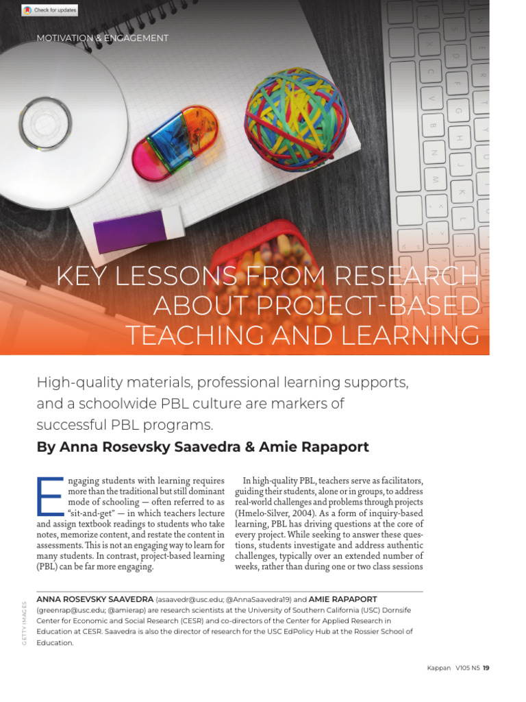 Enhancing Engagement through PBL | PDF | Teachers | Curriculum