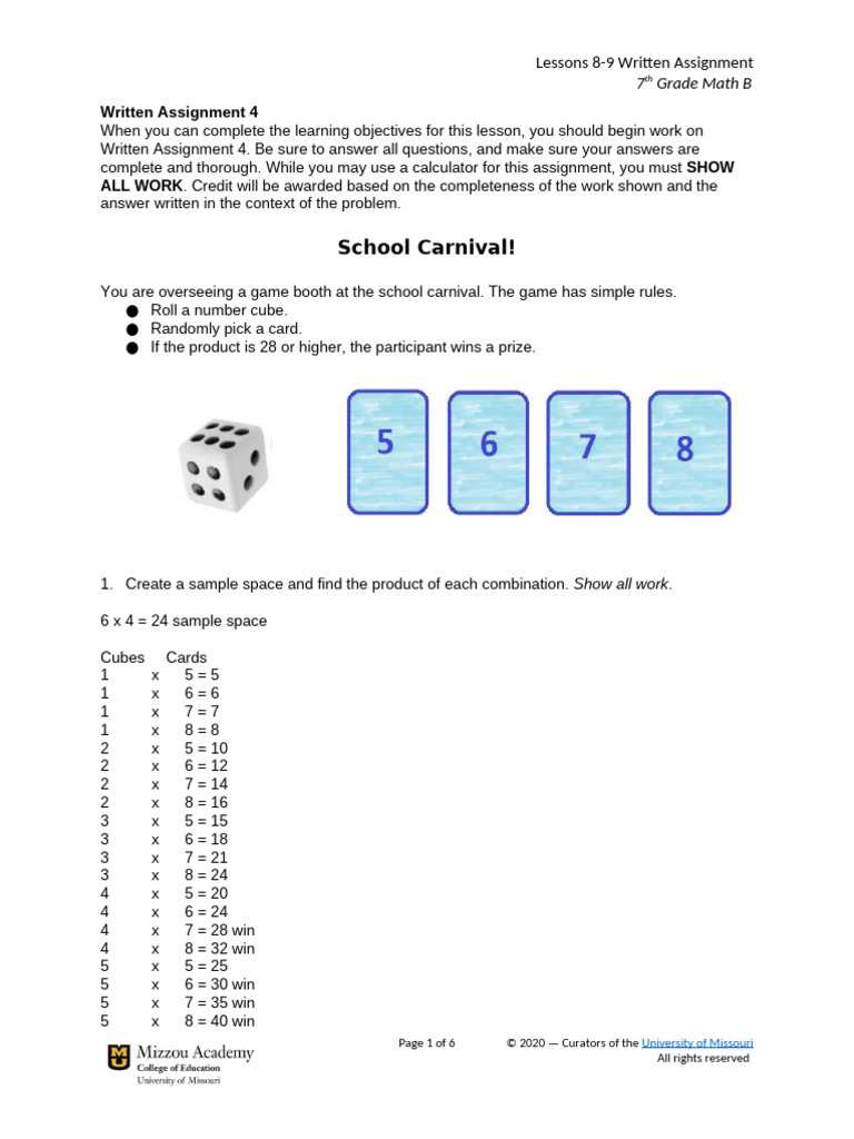 7B Assignment 4 (Lessons 8-9) | PDF | Vanilla