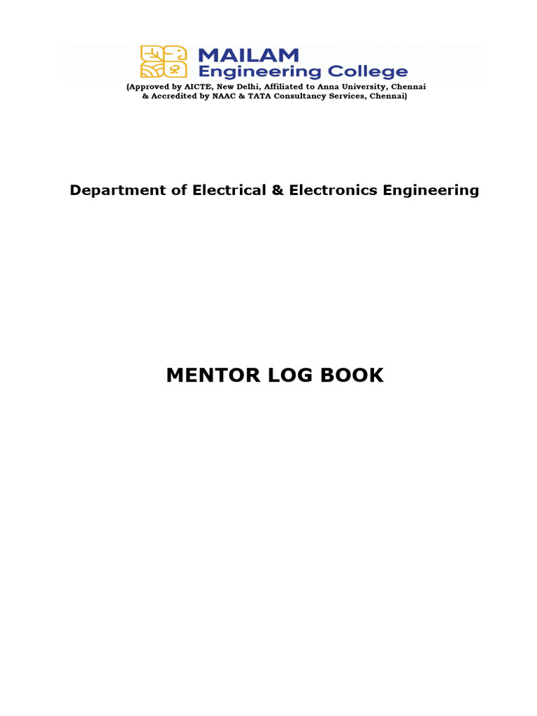 Mentor Mentee Log Book | PDF | Mentorship | Social Psychology