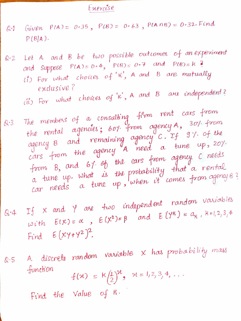 Probability Question Sheet-1 | PDF | Probability Theory | Probability