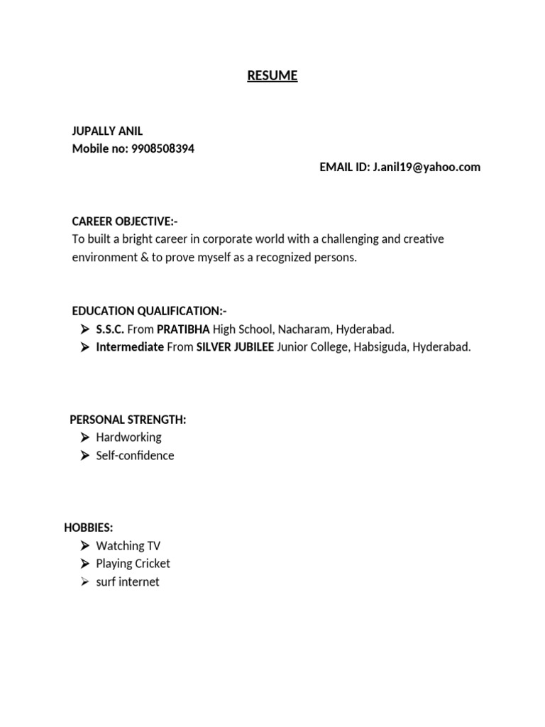 Anil Resume | PDF