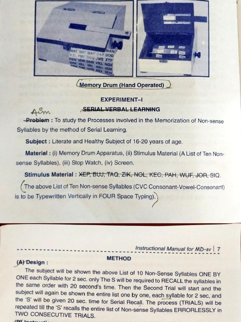 4 Memory Drum Manual | PDF