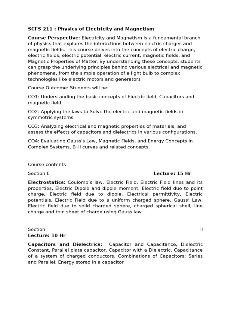 Physics of Electricity and Magnetism | PDF | Magnetic Field | Capacitor