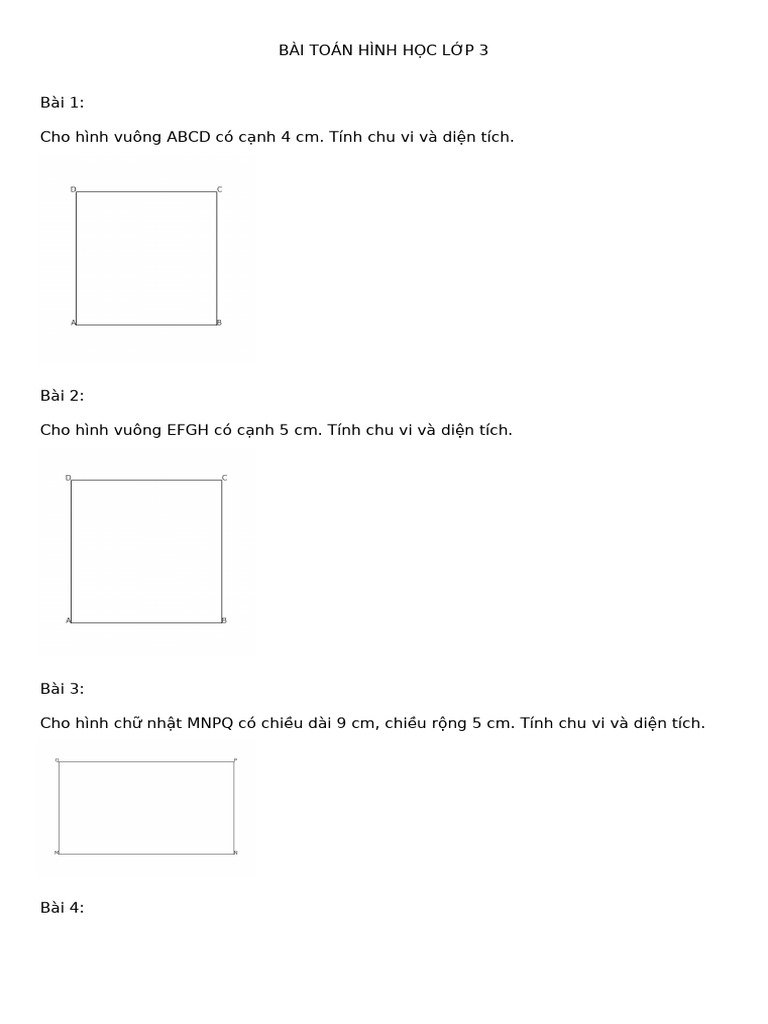 Bai Toan Hinh Hoc Lop 3 Full | PDF