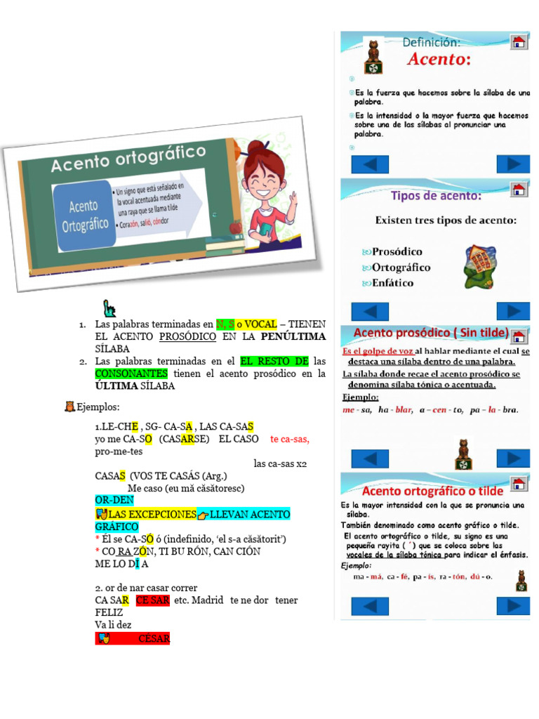 Acentos Reglas+ Ejemplos y Excepciones. Acento Gráfico+ Tilde ...