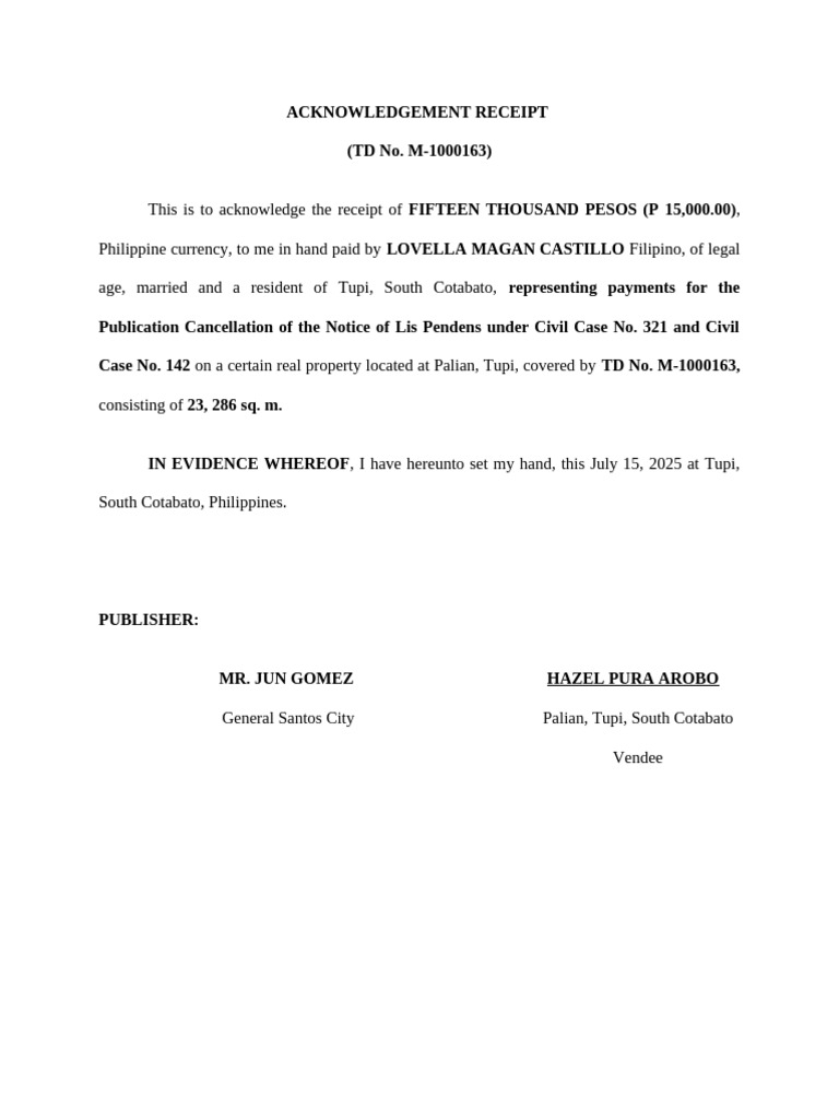 Acknowledgement Receipt | PDF