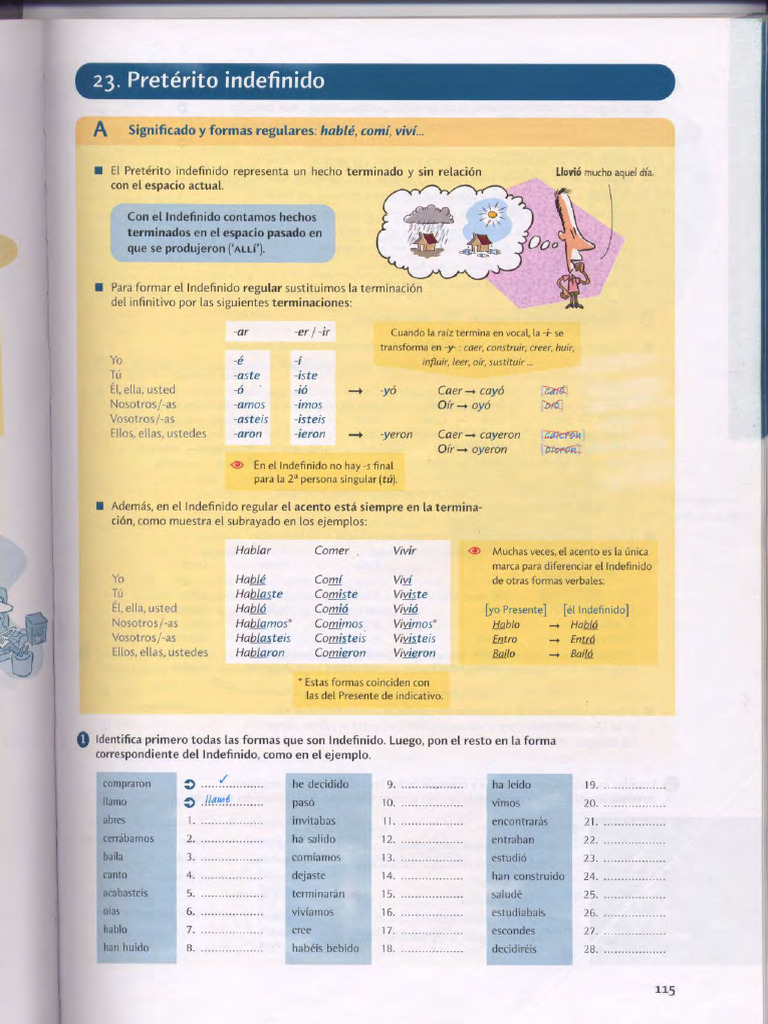 Pretérito Indefinido | PDF