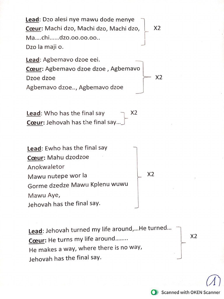 Dzo Alesi Nye Mawu | PDF